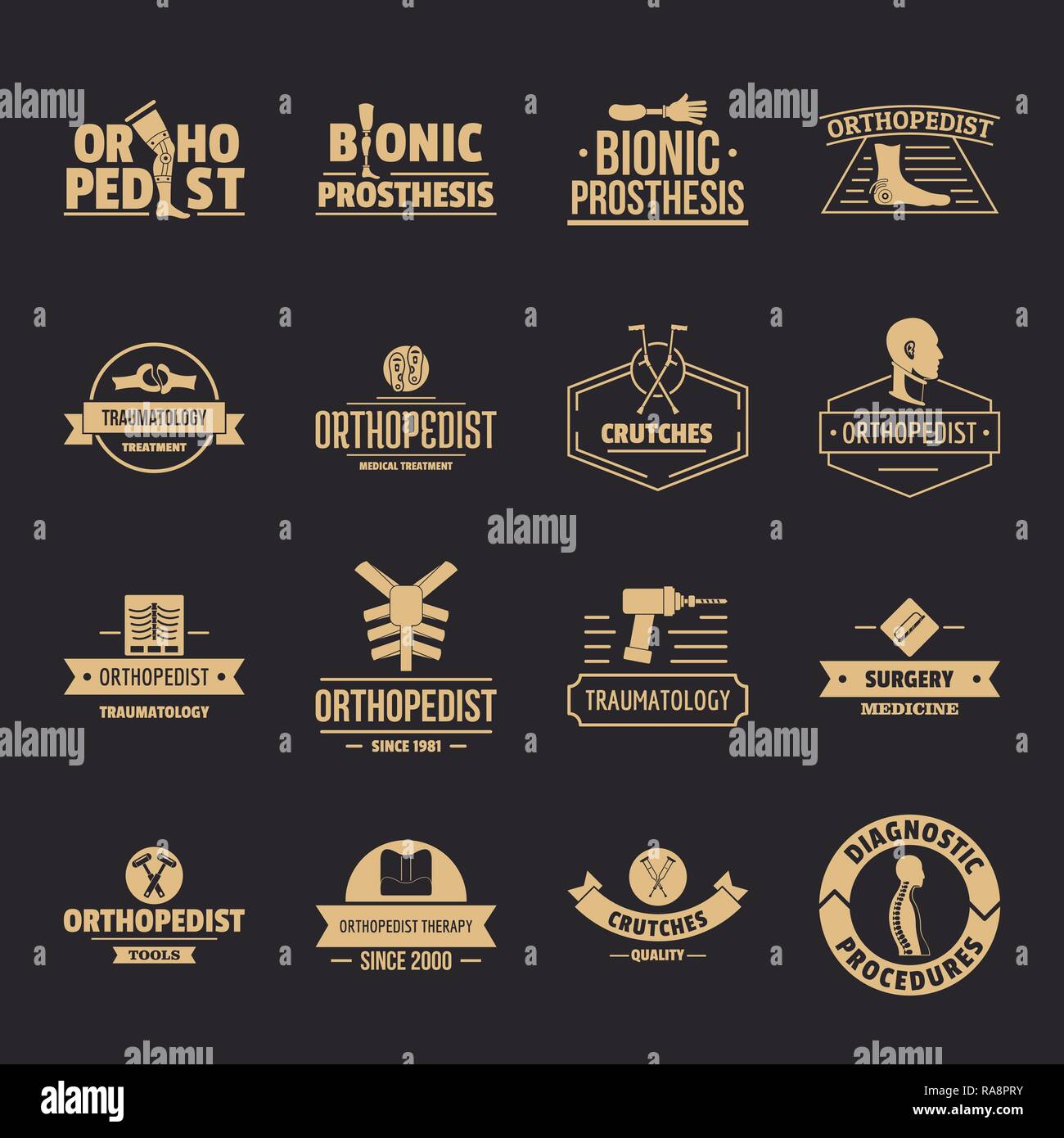 Orthopedics logo icons set, simple style Stock Vector Image & Art - Alamy