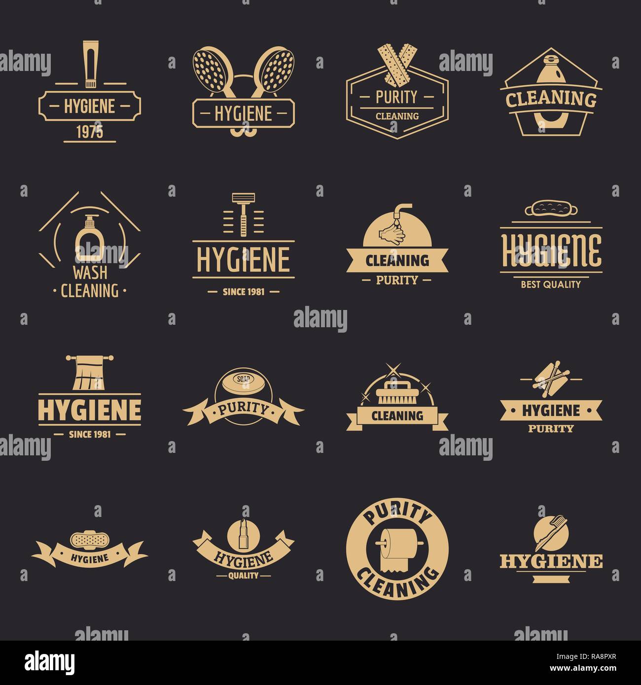 Hygiene logo icons set, simple style Stock Vector Image & Art - Alamy