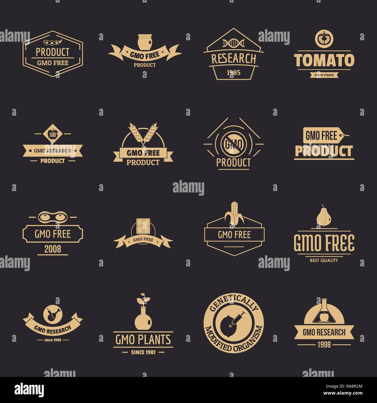 Gmo food logo icons Stock Vector Images - Alamy