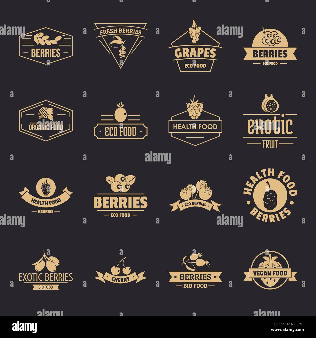 Berries logo icons set, simple style Stock Vector Image & Art - Alamy