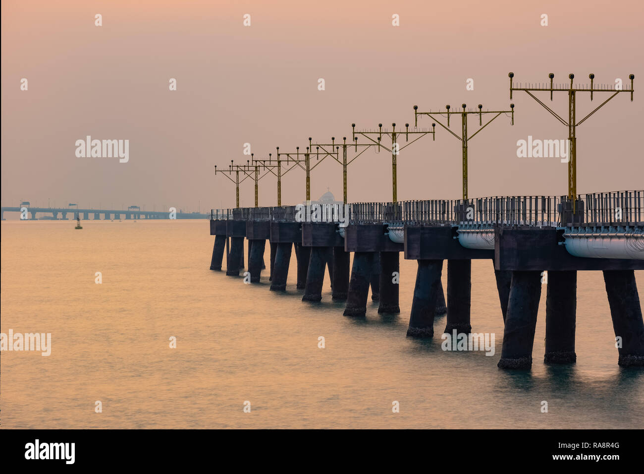 At the end of airport runway Stock Photo - Alamy