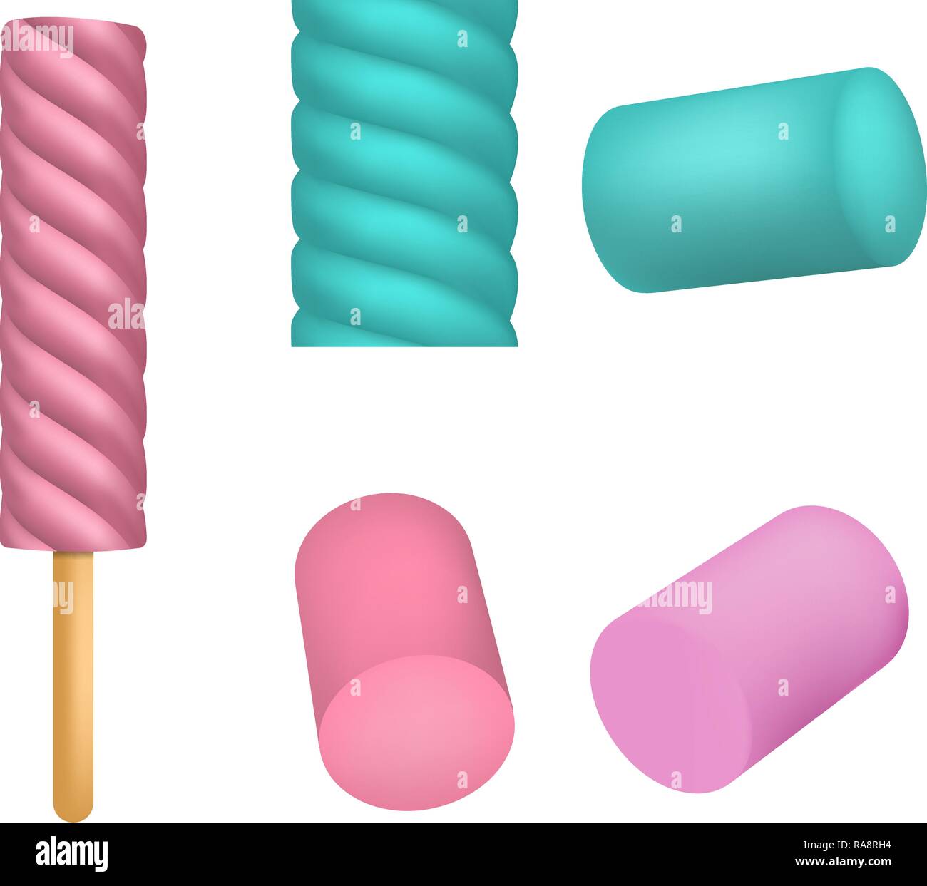 Marshmallow icon set, realistic style Stock Vector Image & Art - Alamy
