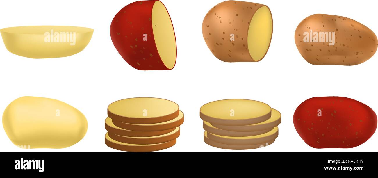 Potato icon set, realistic style Stock Vector Image & Art - Alamy