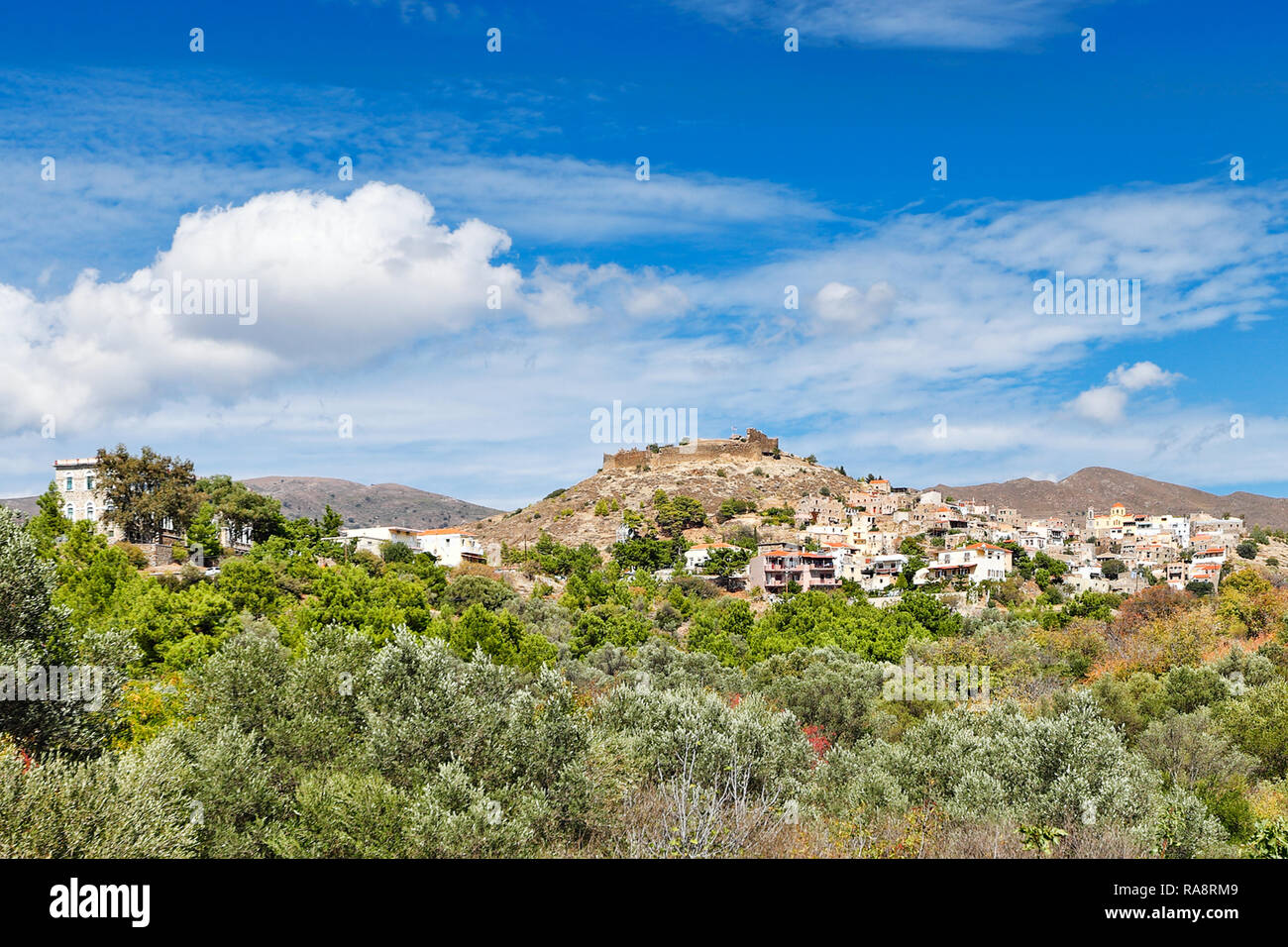 The castle of Volissos in Chios island, Greece Stock Photo - Alamy