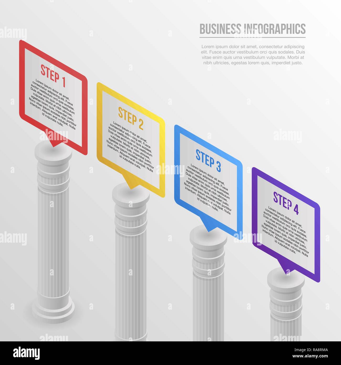 Pillar infographic, isometric style Stock Vector Image & Art - Alamy