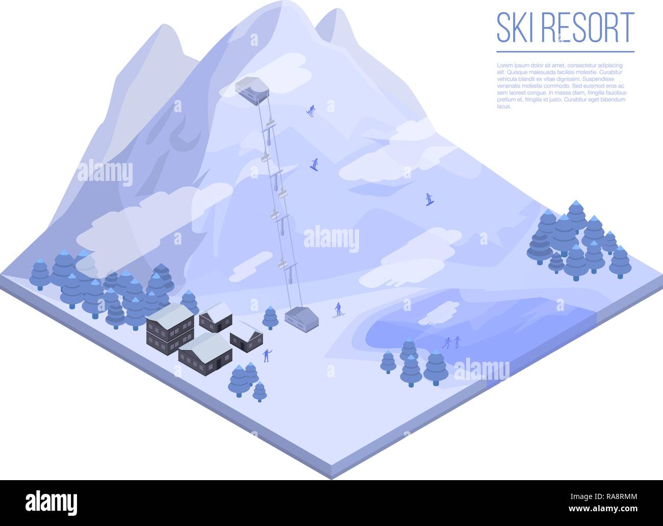 Ski resort concept background, isometric style Stock Vector Image & Art ...