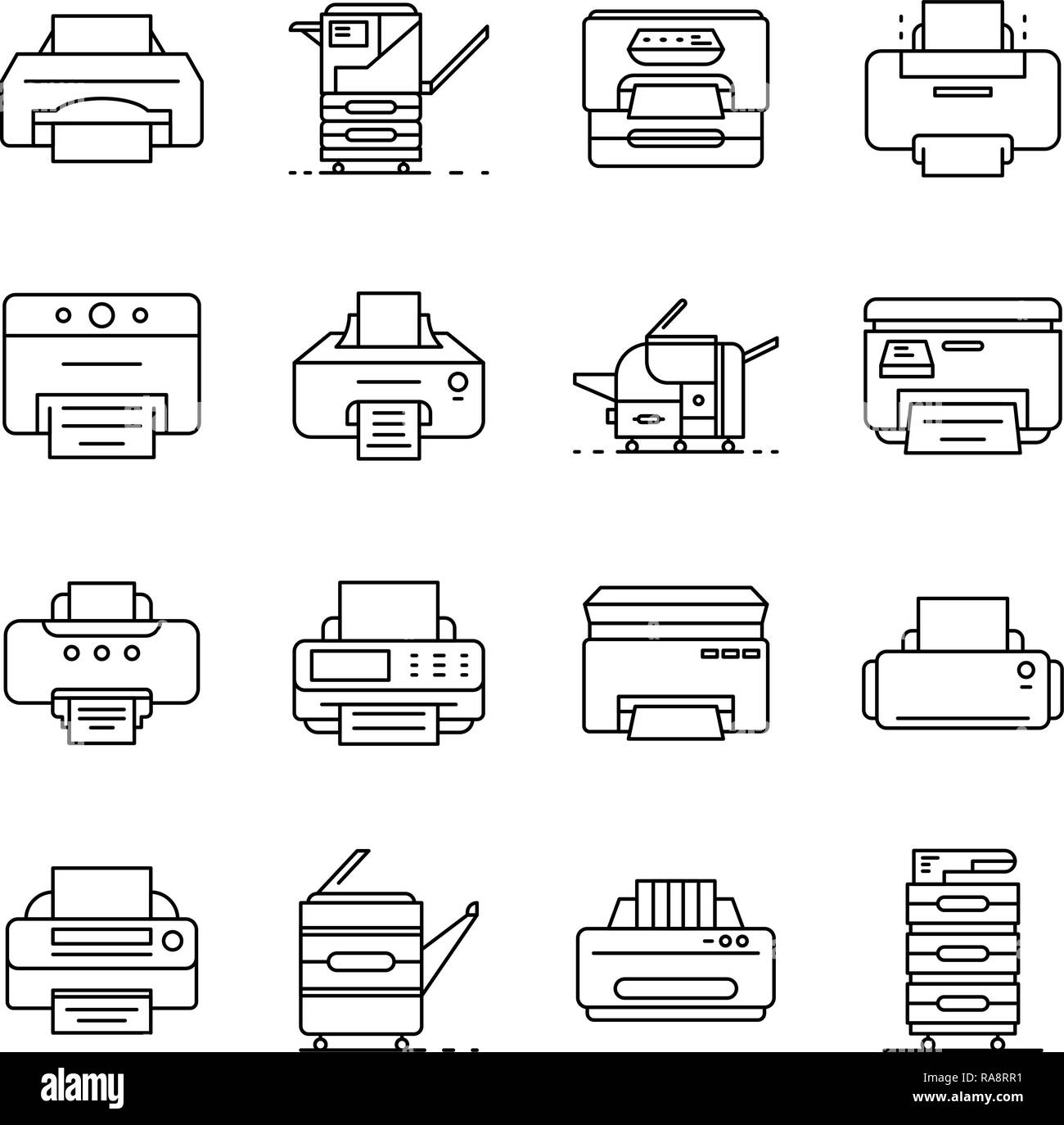 Printer icon set, outline style Stock Vector Image & Art - Alamy Printer icon set, outline style Stock Vector Image & Art - Alamy