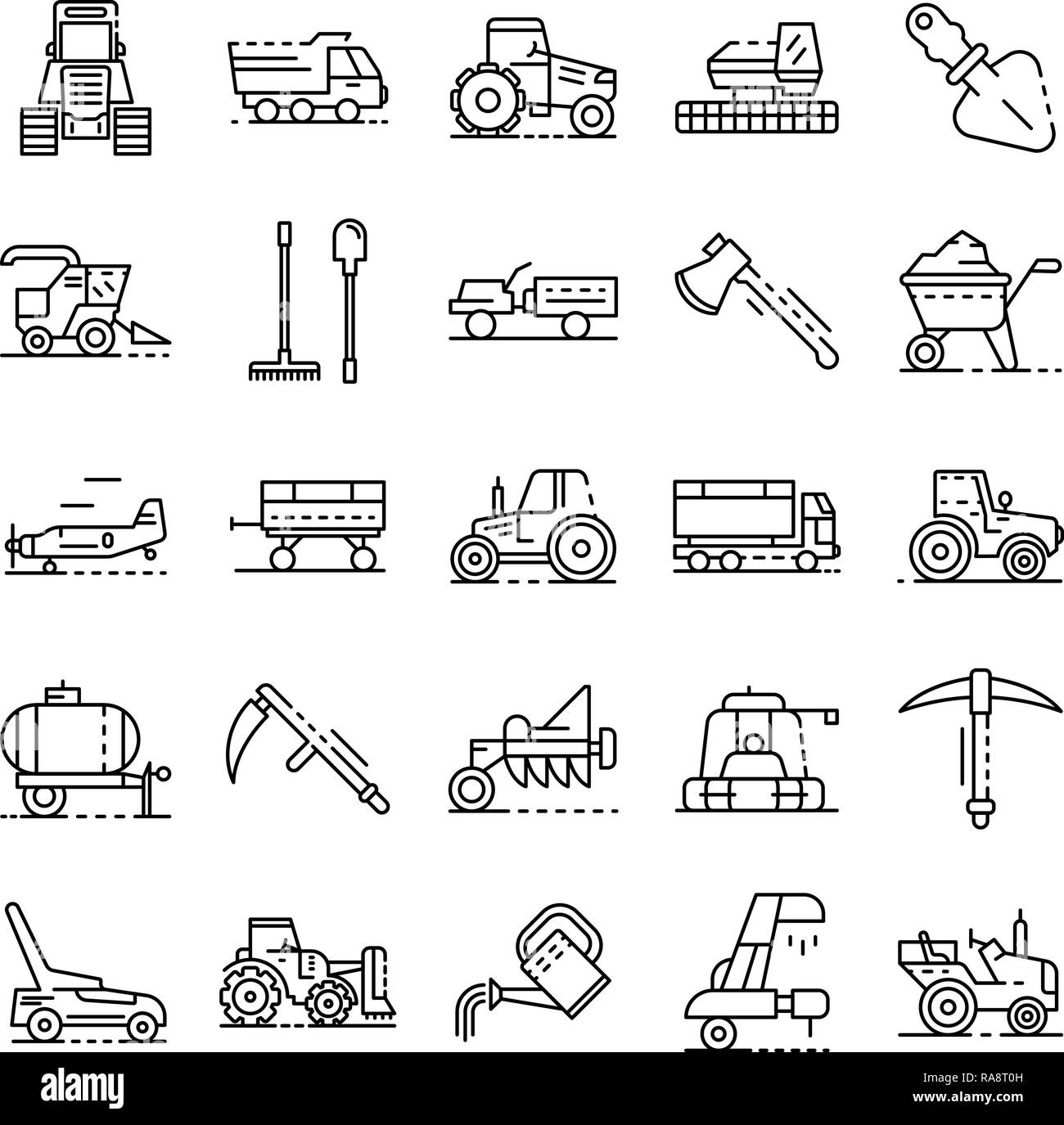 Farming equipment icon set, outline style Stock Vector Image & Art - Alamy