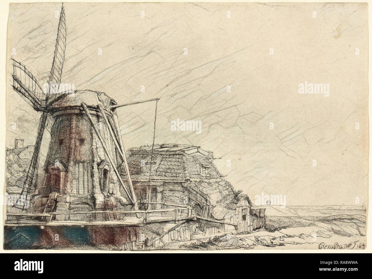 Rembrandt van Rijn, The Windmill, Dutch, 1606 - 1669, 1641, etching ...