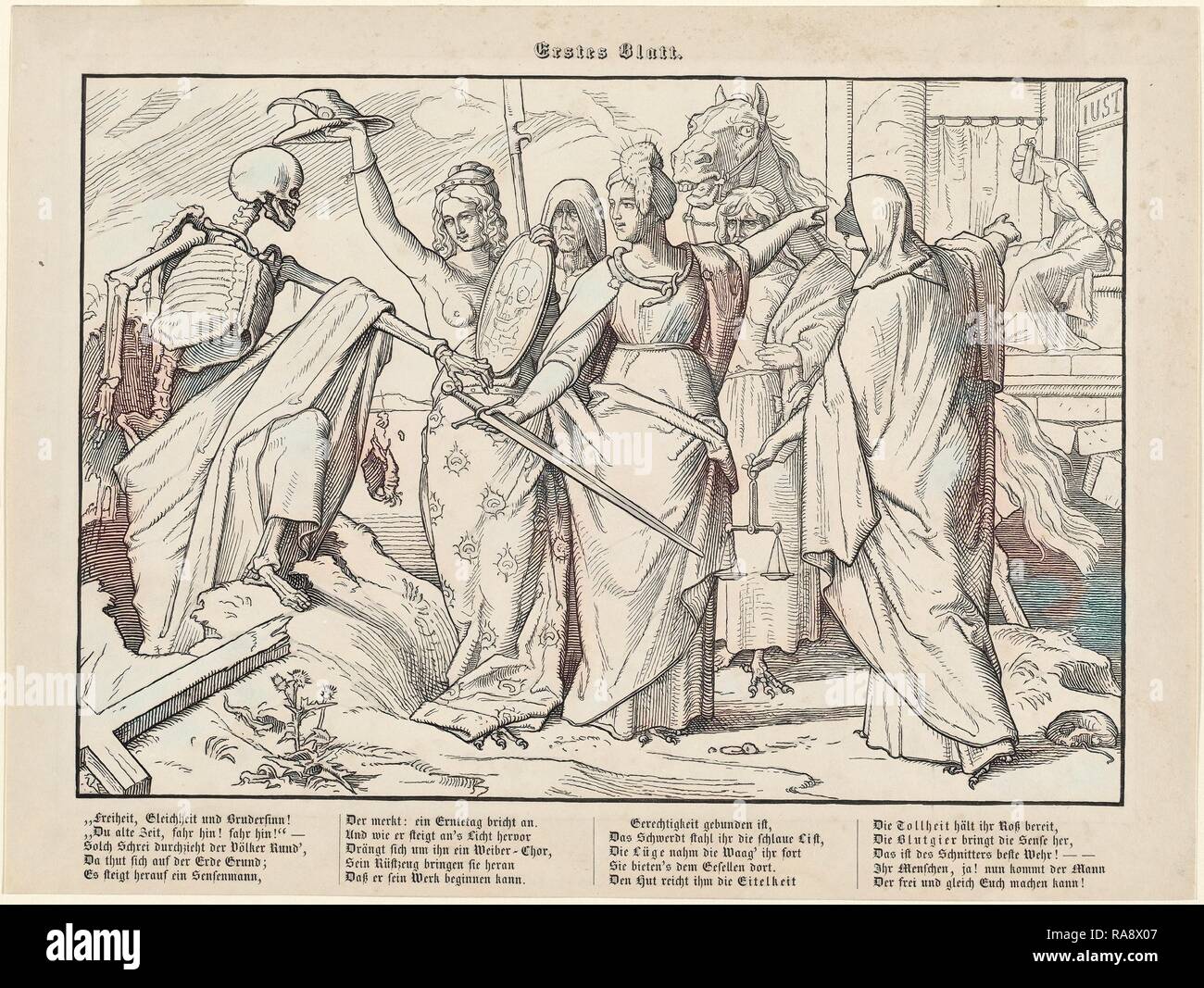 Alfred Rethel, Auch ein Todtentanz I, German, 1816 - 1859, 1849, wood ...