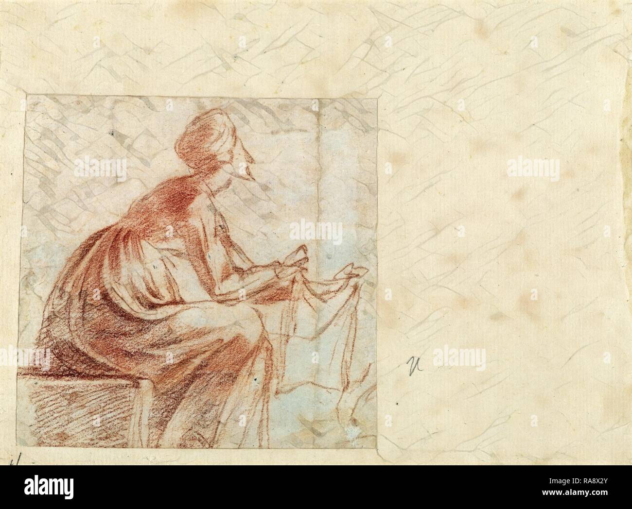 Polidoro da Caravaggio, Woman Seated with a Piece of Cloth, Italian, c ...