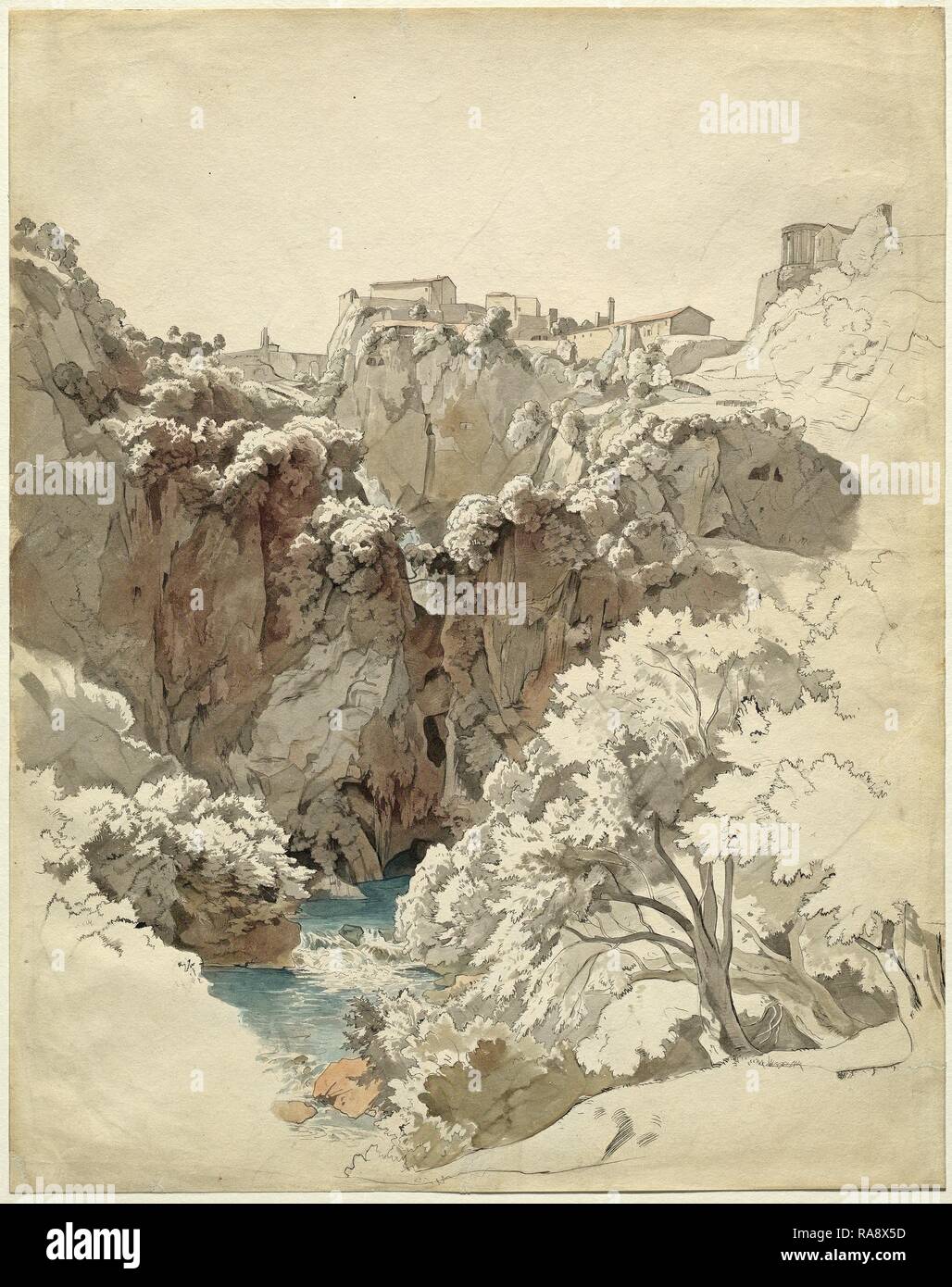 Carl Wagner (German, 1796 - 1867), Tivoli and the Temple of the Sibyl ...