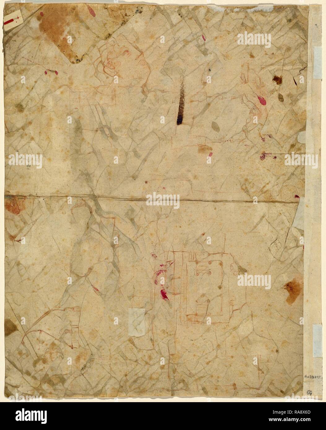 Cosmas Damian Asam, The Head of Saint George and Architectural Plans ...