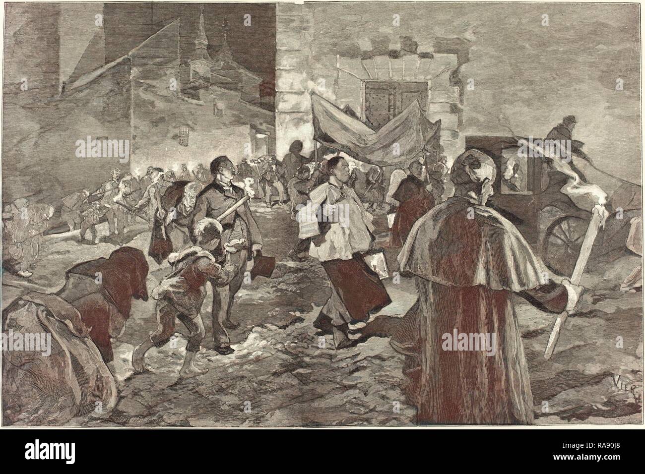 Daniel Vierge (Spanish, 1851 - 1904), Espagne. La Viatique, 1889, wood ...