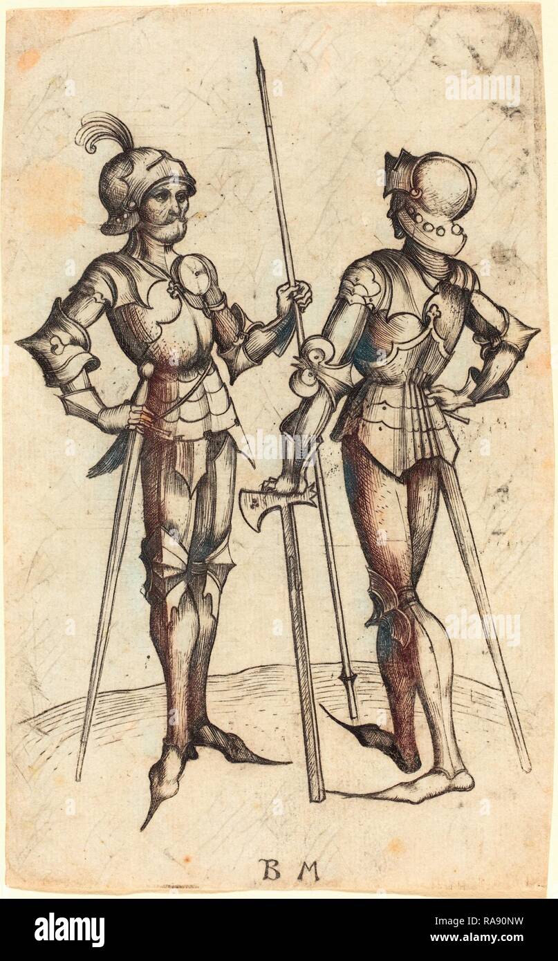 Master BM (German, active c. 1480-1500), Two Men in Armour, c. 1480 ...