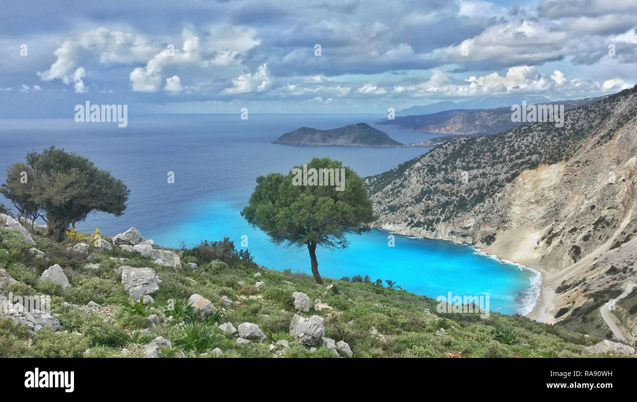 Amazing Myrtos beach Stock Photo - Alamy
