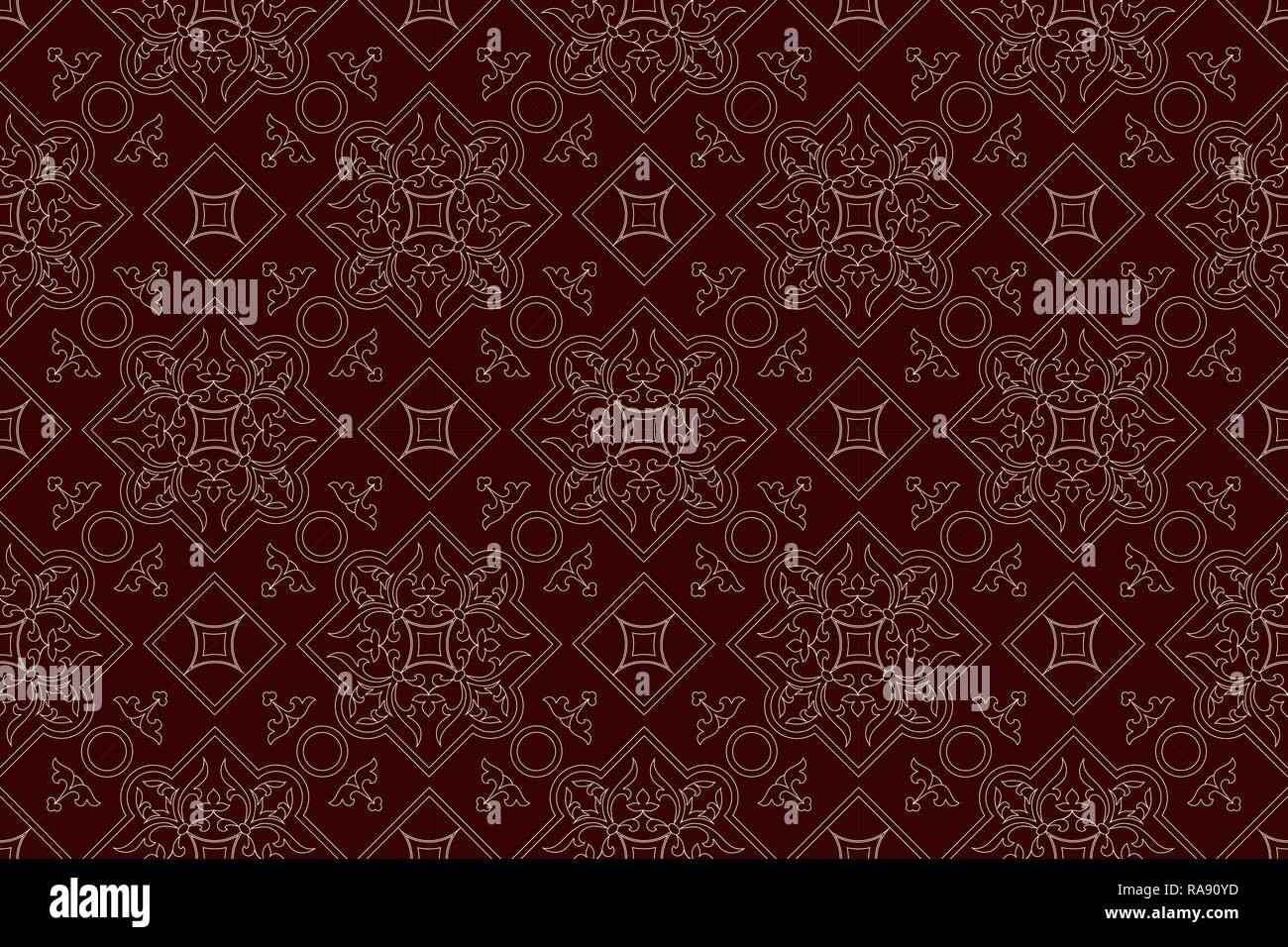 Vintage endless pattern burgundy vector background Stock Vector Image ...