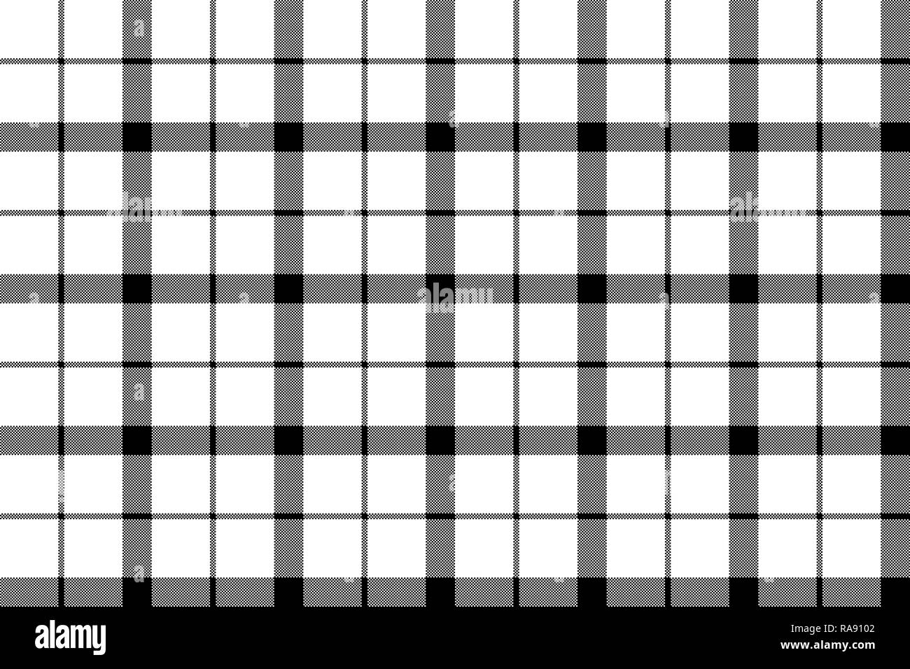Monochrome balck white check pixel seamless pattern. Vector ...