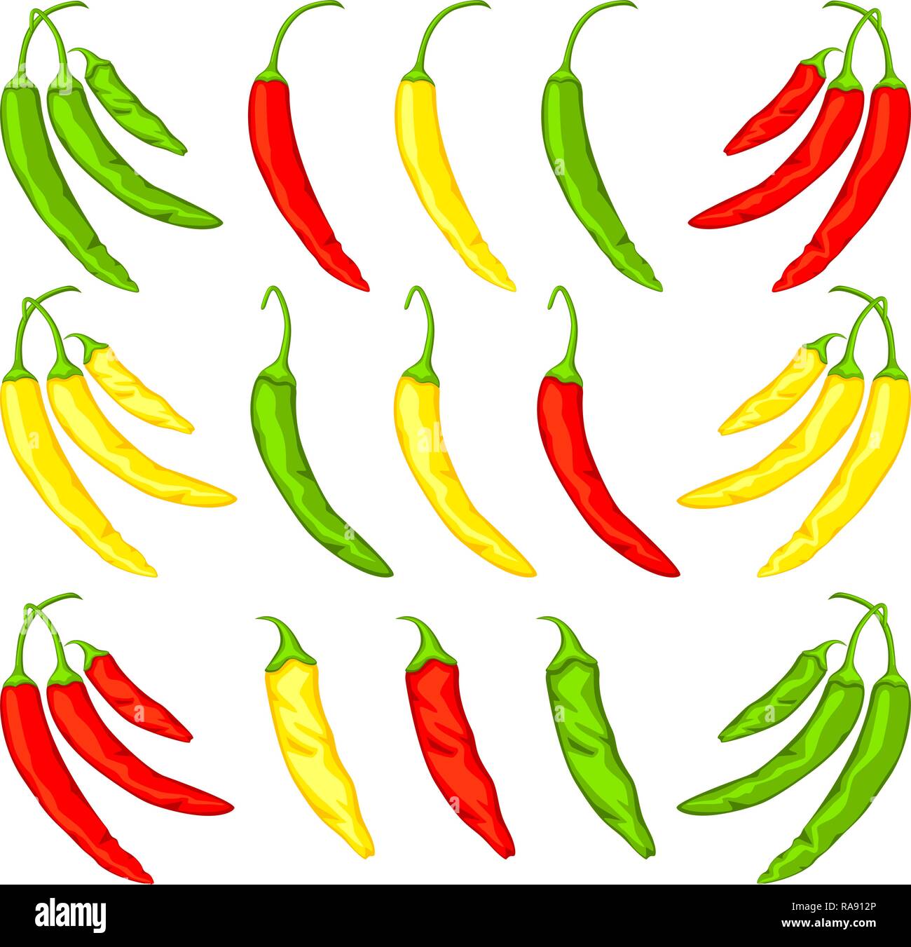 Hot curry pepper plant Stock Vector Images - Alamy