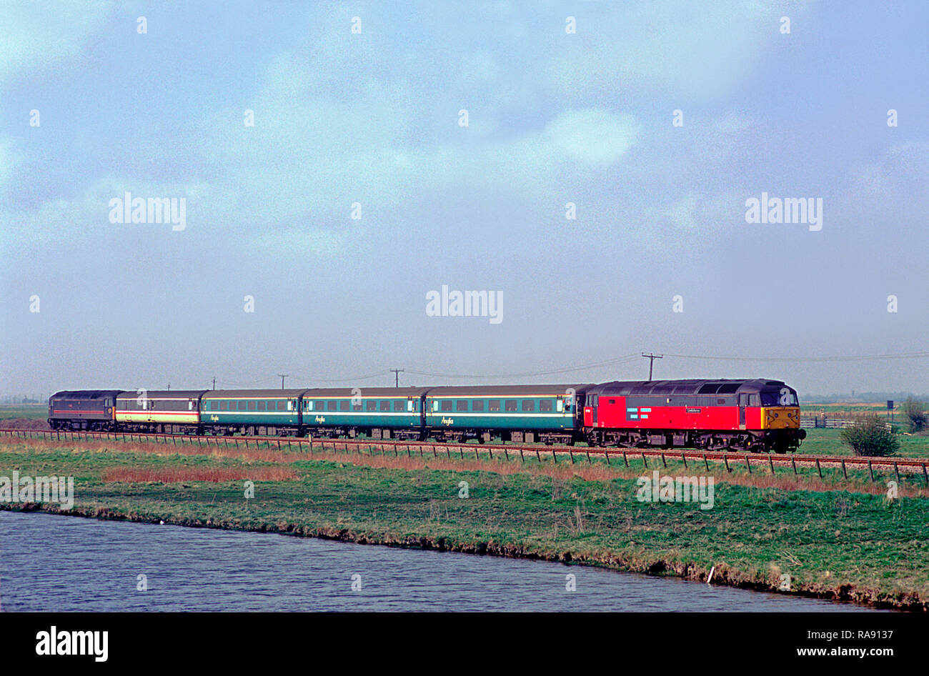 A pair of class 47 diesel locomotives numbers 47789 and 47701 top and ...