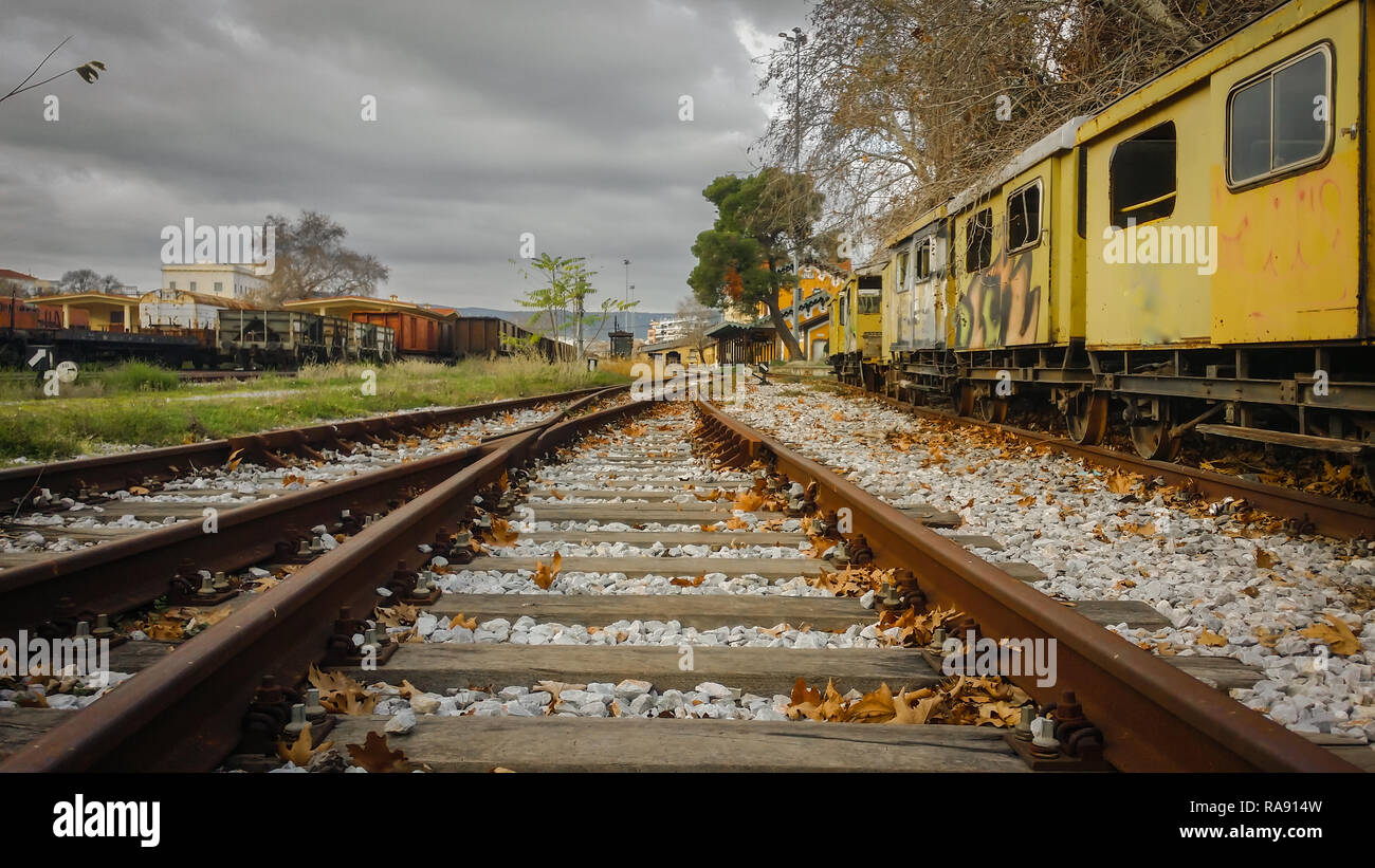 Abandoned train station Stock Photo - Alamy