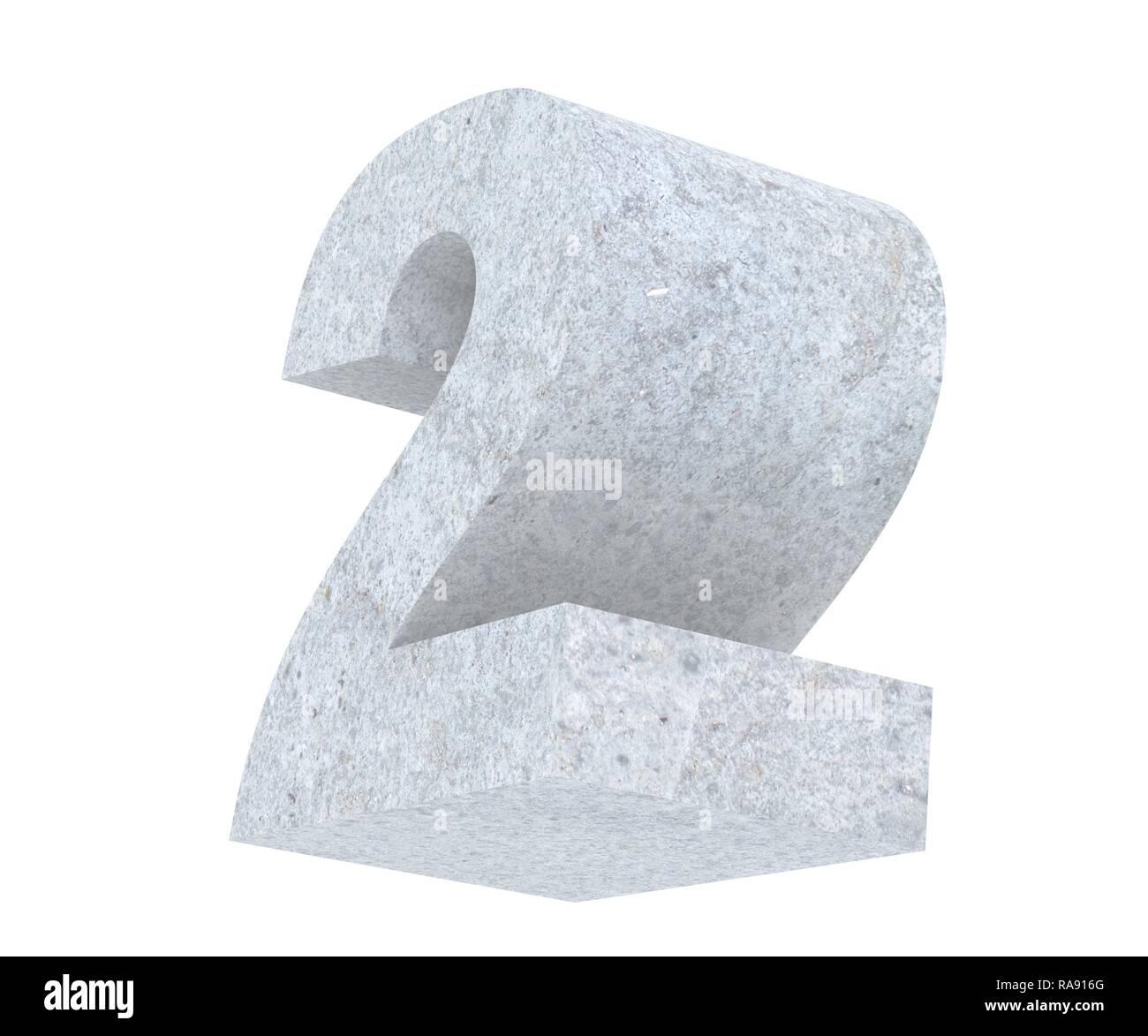 3D rendering concrete number 2 two. 3D render Illustration Stock Photo ...