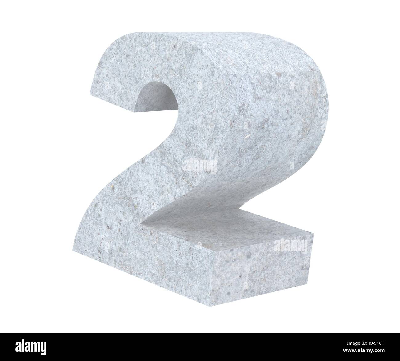3D rendering concrete number 2 two. 3D render Illustration Stock Photo ...