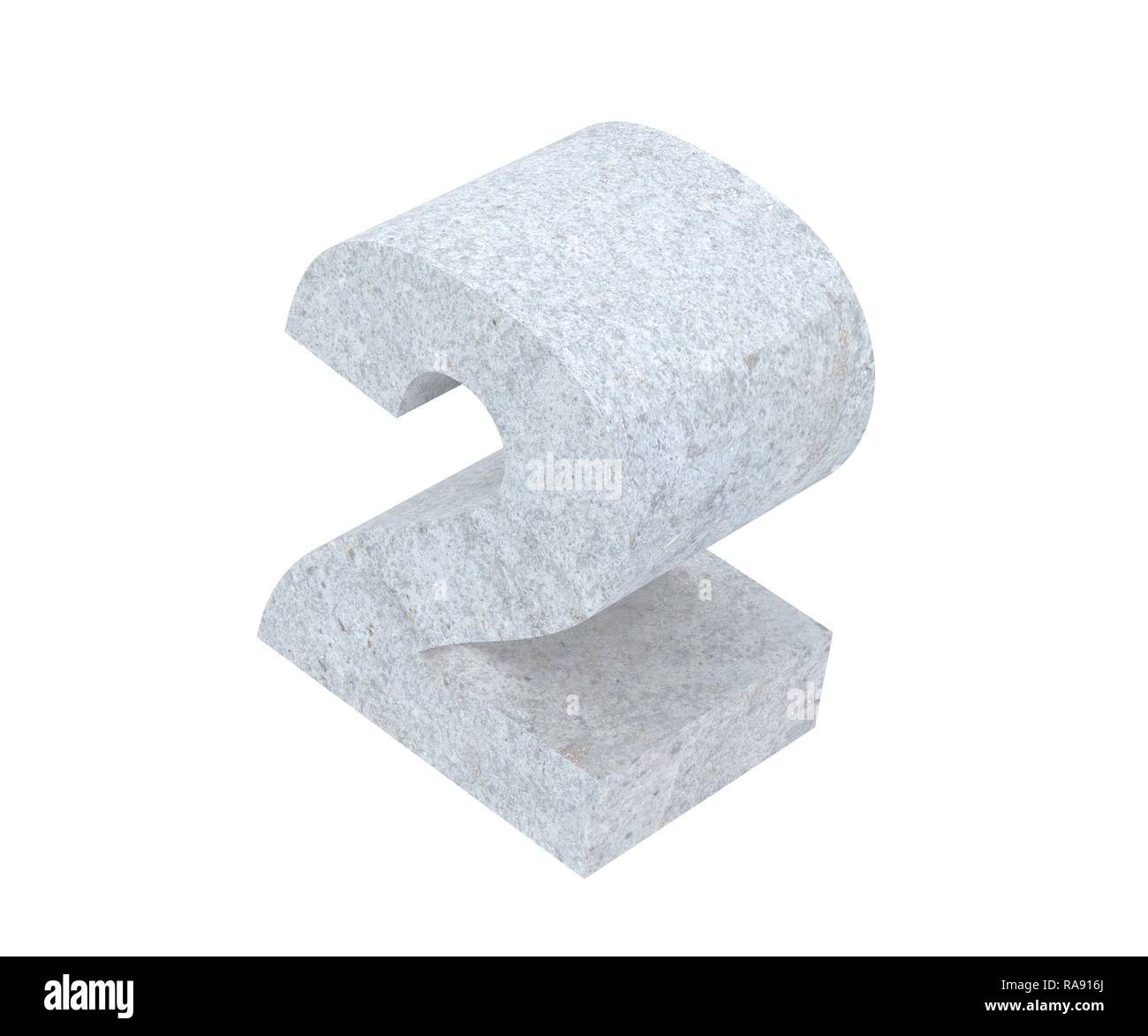 3D rendering concrete number 2 two. 3D render Illustration Stock Photo ...