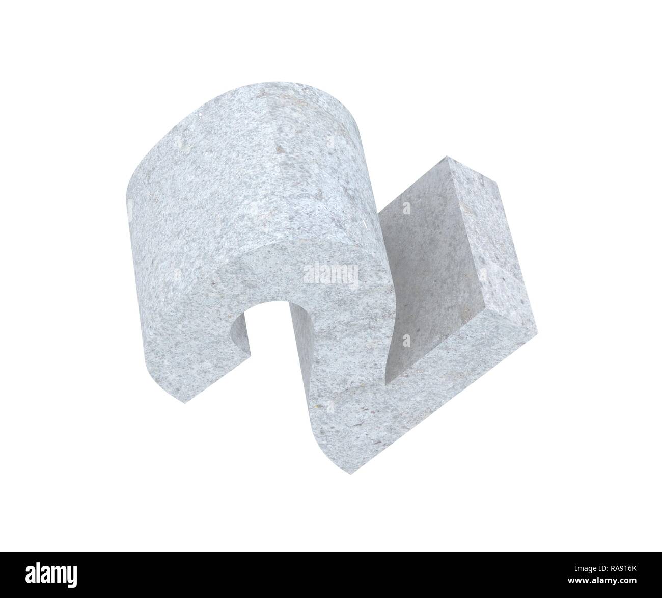 3D rendering concrete number 2 two. 3D render Illustration Stock Photo ...