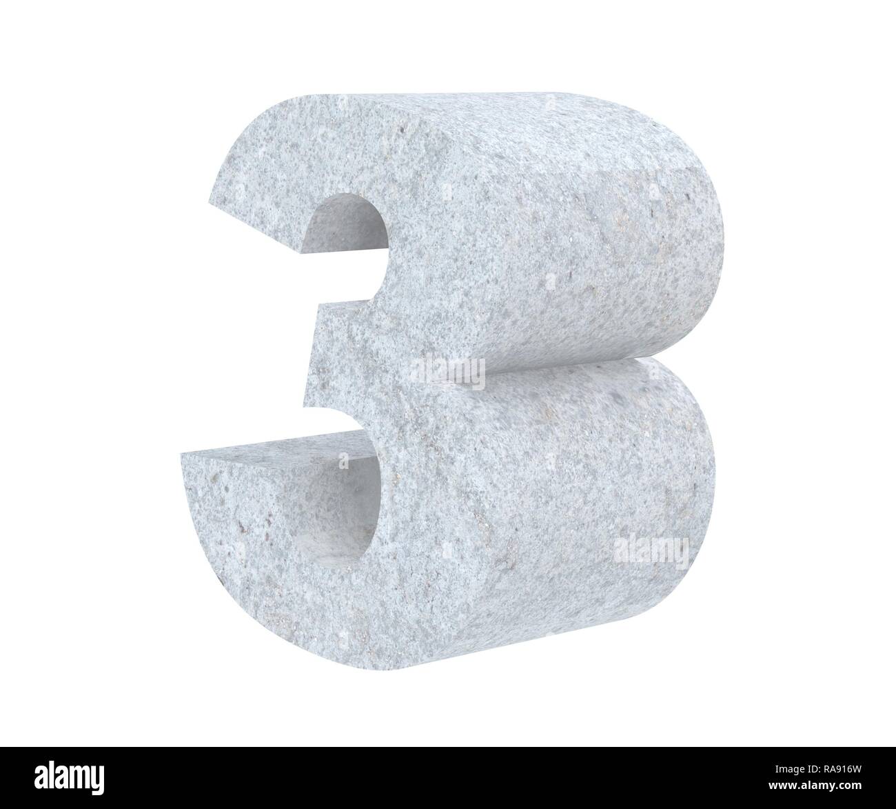 3D rendering concrete number 3 three. 3D render Illustration Stock ...