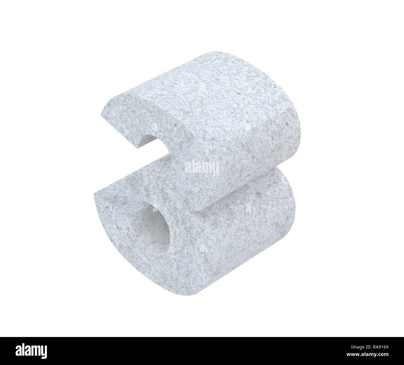 3D rendering concrete number 3 three. 3D render Illustration Stock ...