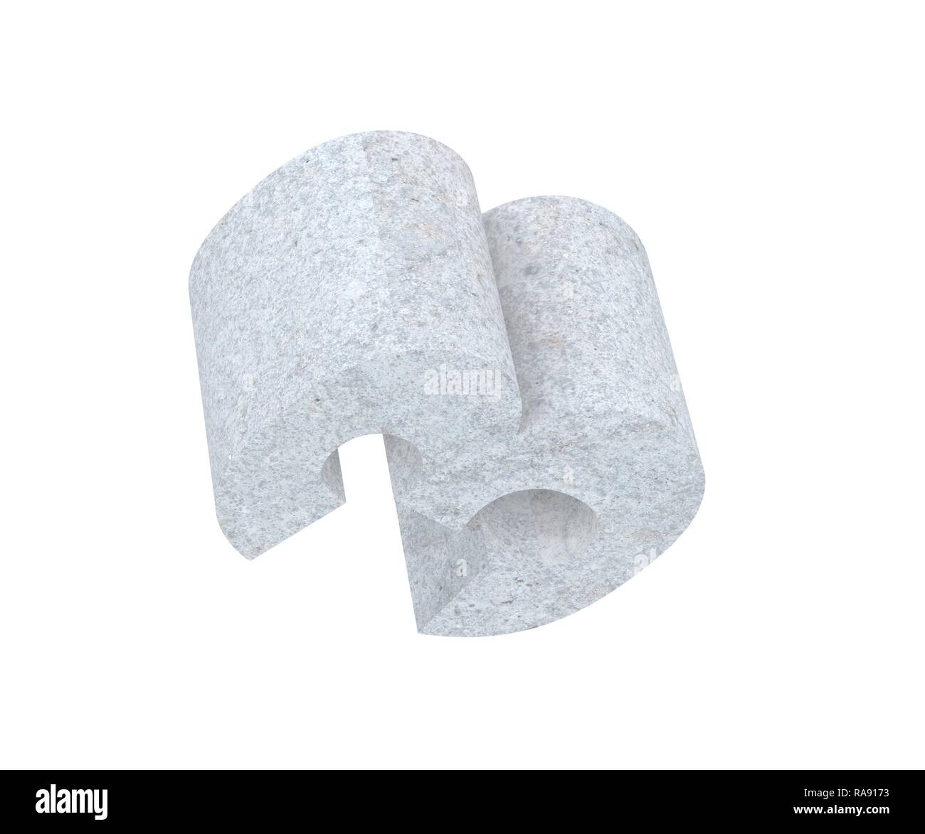 3D rendering concrete number 3 three. 3D render Illustration Stock ...