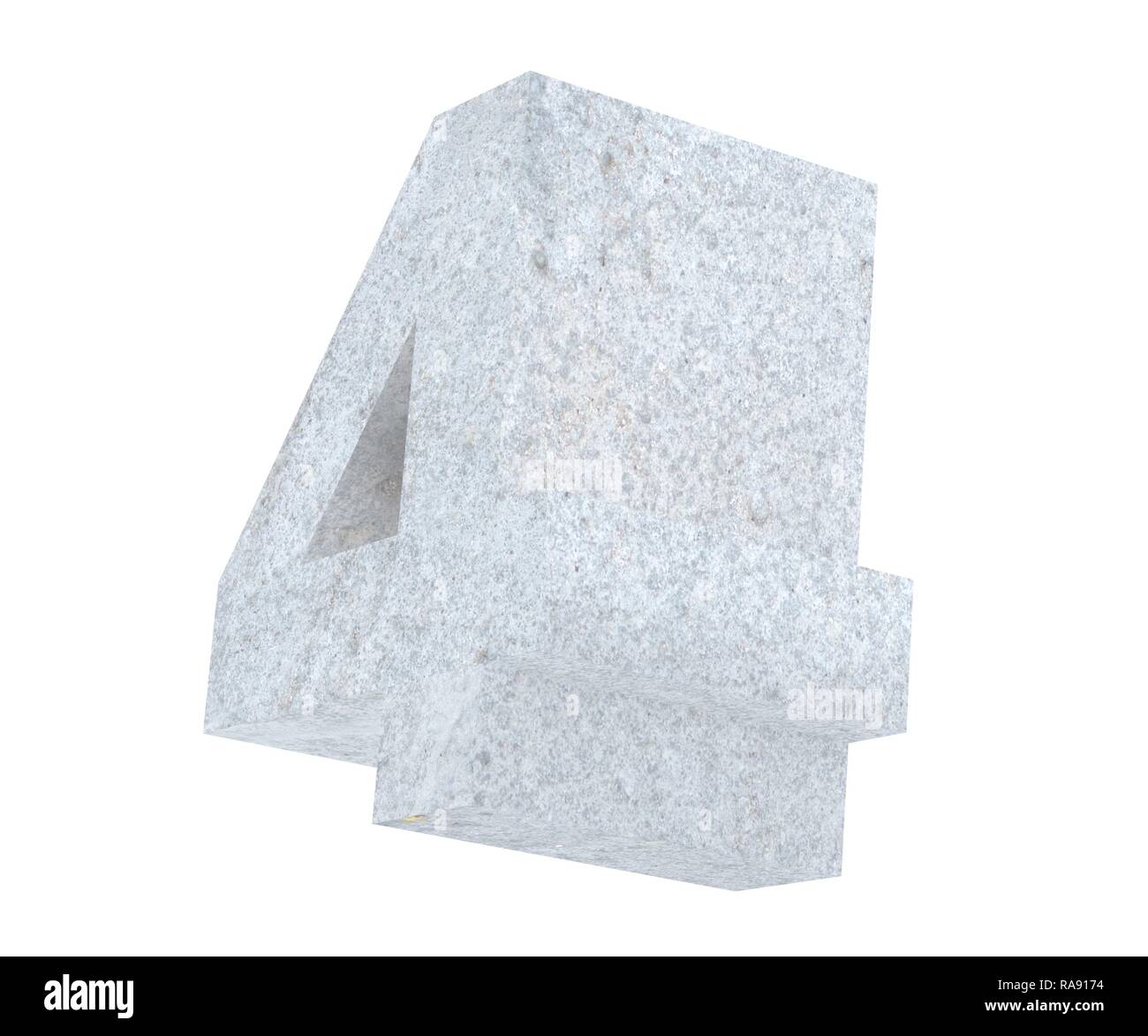 3D rendering concrete number 4 four. 3D render Illustration Stock Photo ...