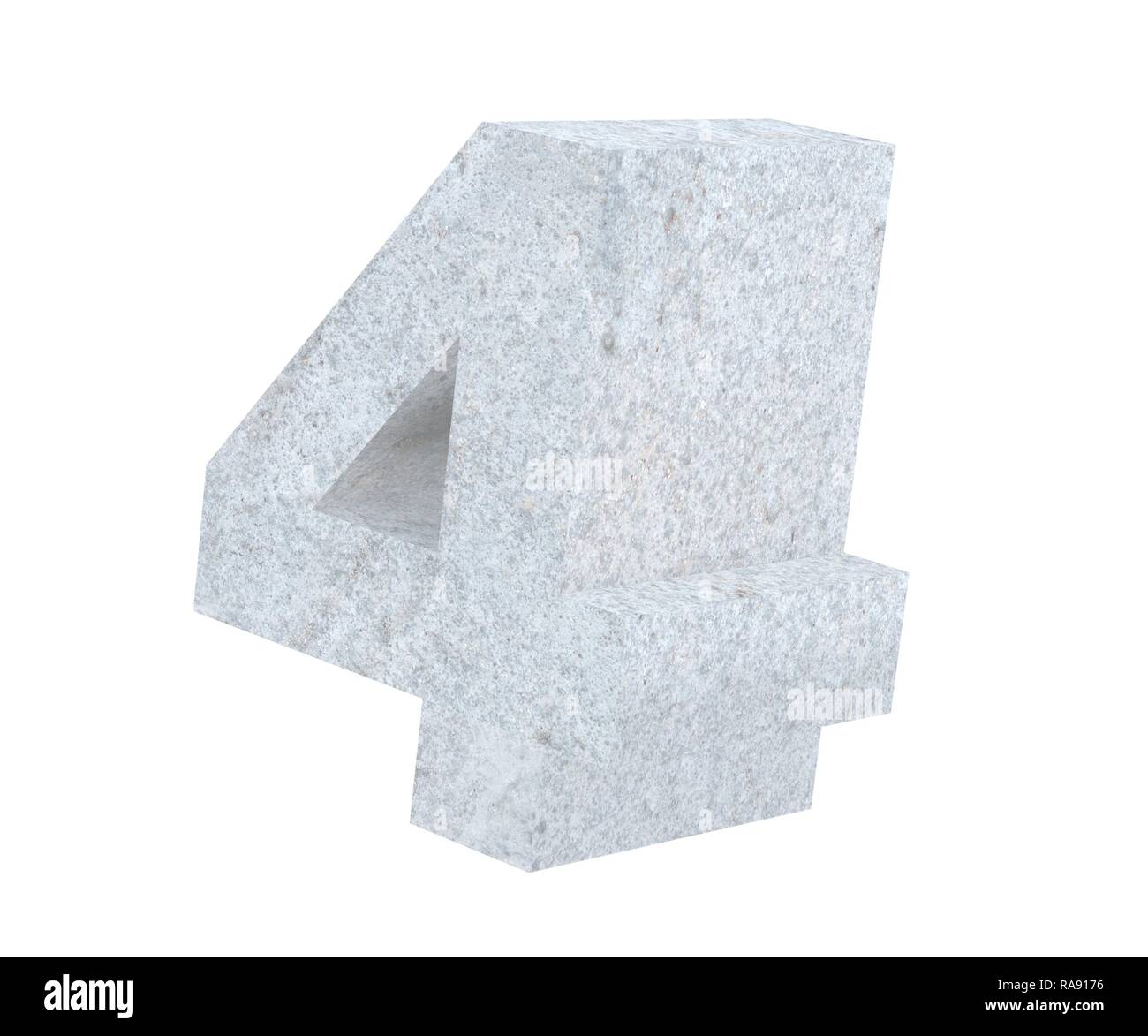 3D rendering concrete number 4 four. 3D render Illustration Stock Photo ...