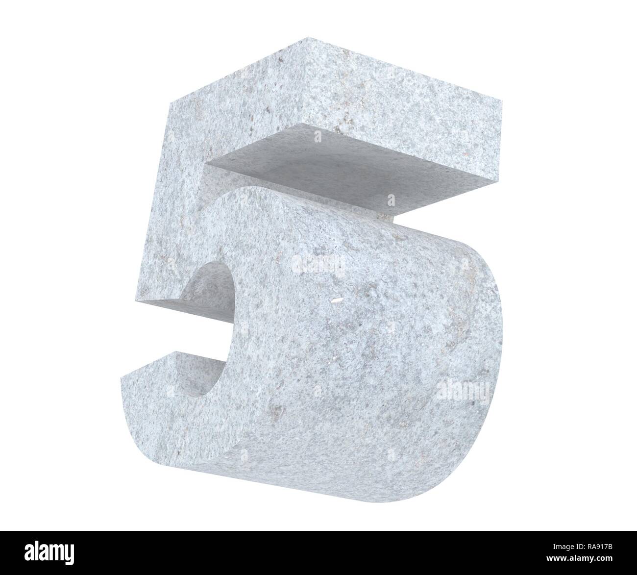 3D rendering concrete number 5 five. 3D render Illustration Stock Photo ...