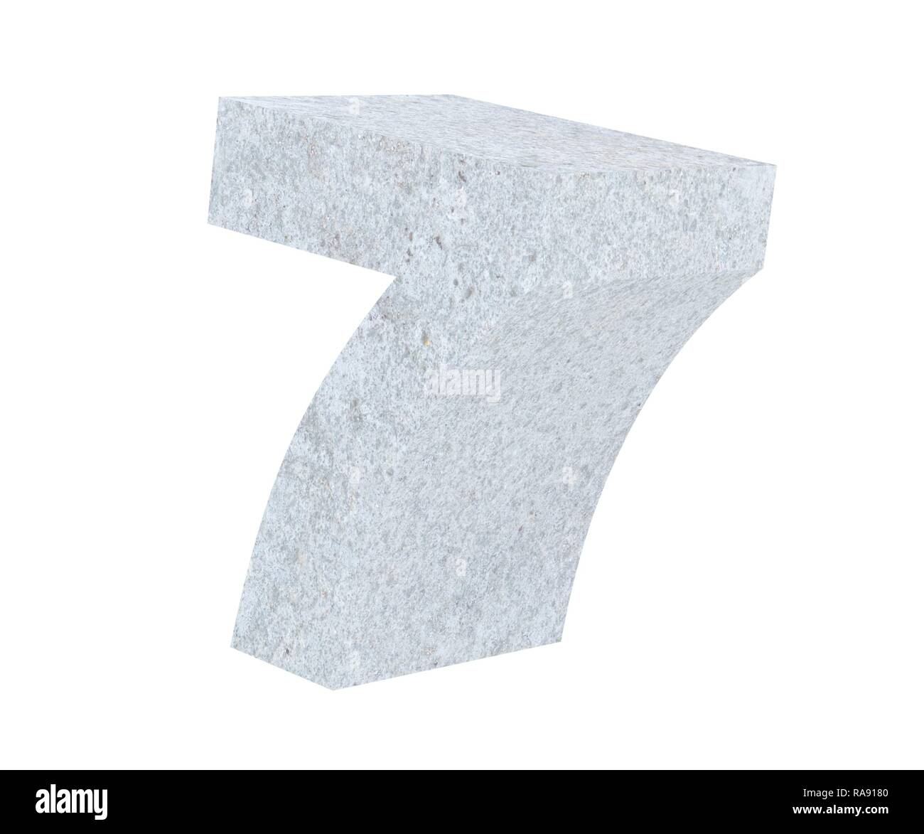 3D rendering concrete number 7 seven. 3D render Illustration Stock ...