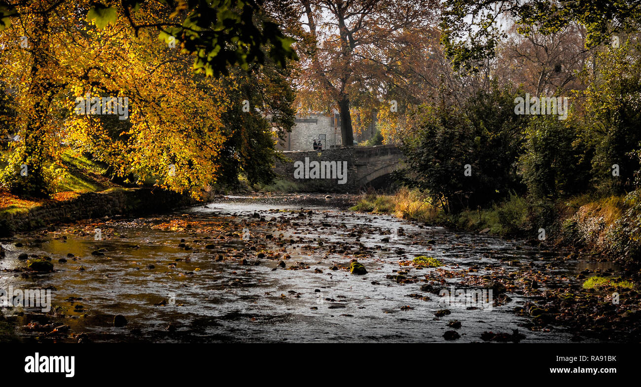 Clapham Beck runs through the lovely little village of Clapham in North ...