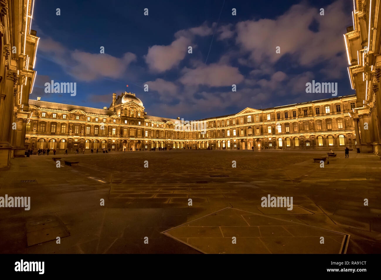 Louvre courtyard evening light hi-res stock photography and images - Alamy