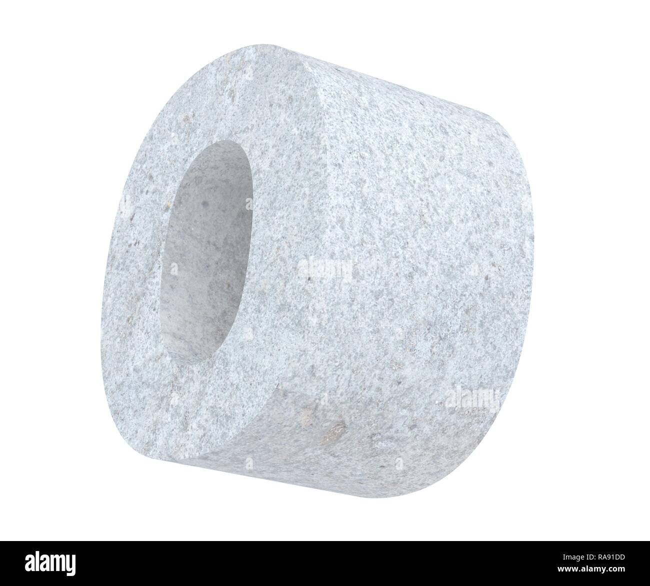 Concrete Capital Letter - O isolated on white background. 3D render ...
