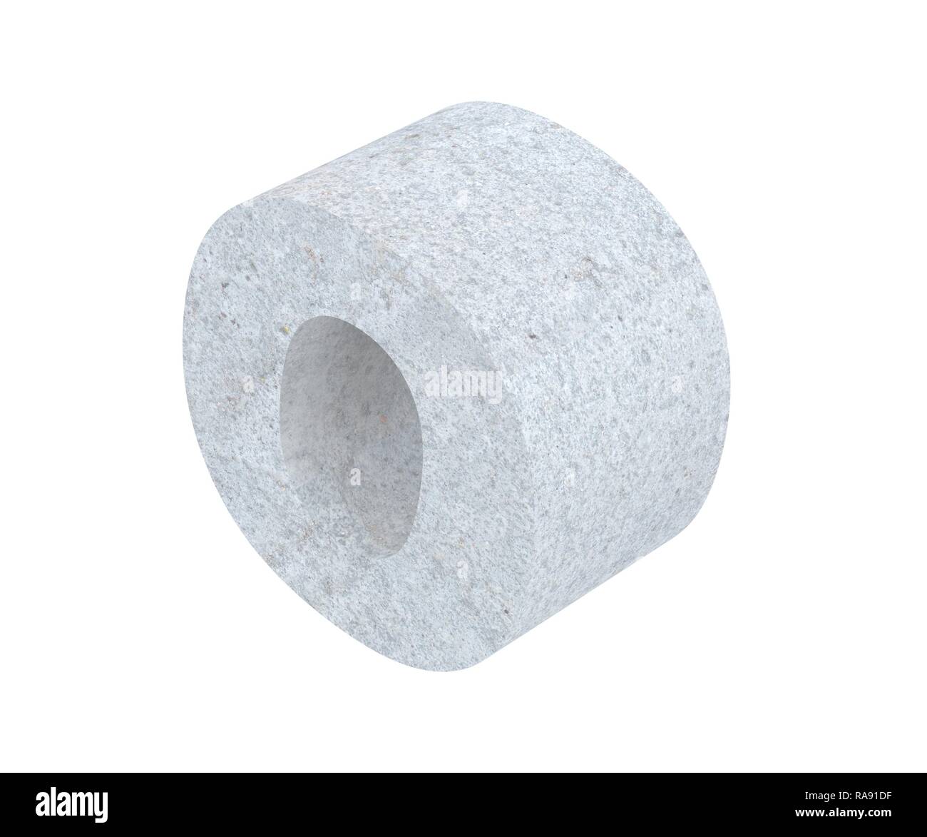 Concrete Capital Letter - O isolated on white background. 3D render ...