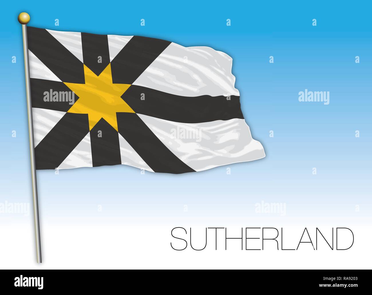 Sutherland county flag, Scotland, United Kingdom, vector illustration ...