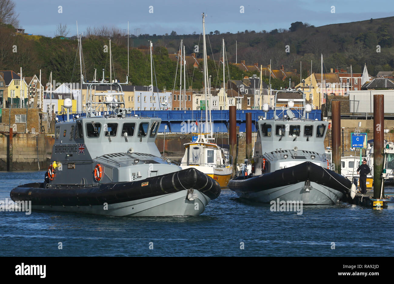 A Border Force patrol vessel leaves the Port of Dover Stock Photo - Alamy