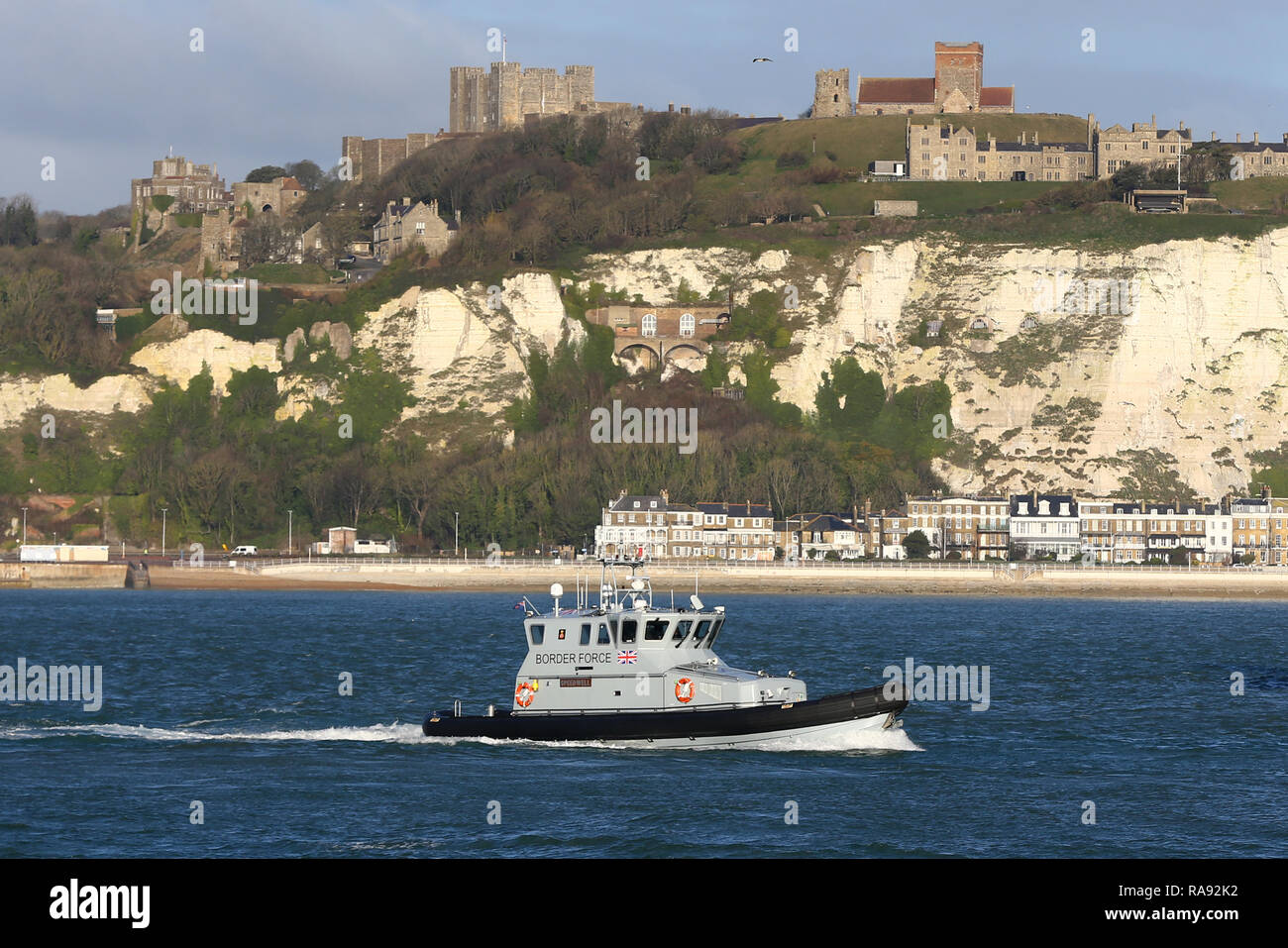 A Border Force patrol vessel leaves the Port of Dover Stock Photo - Alamy