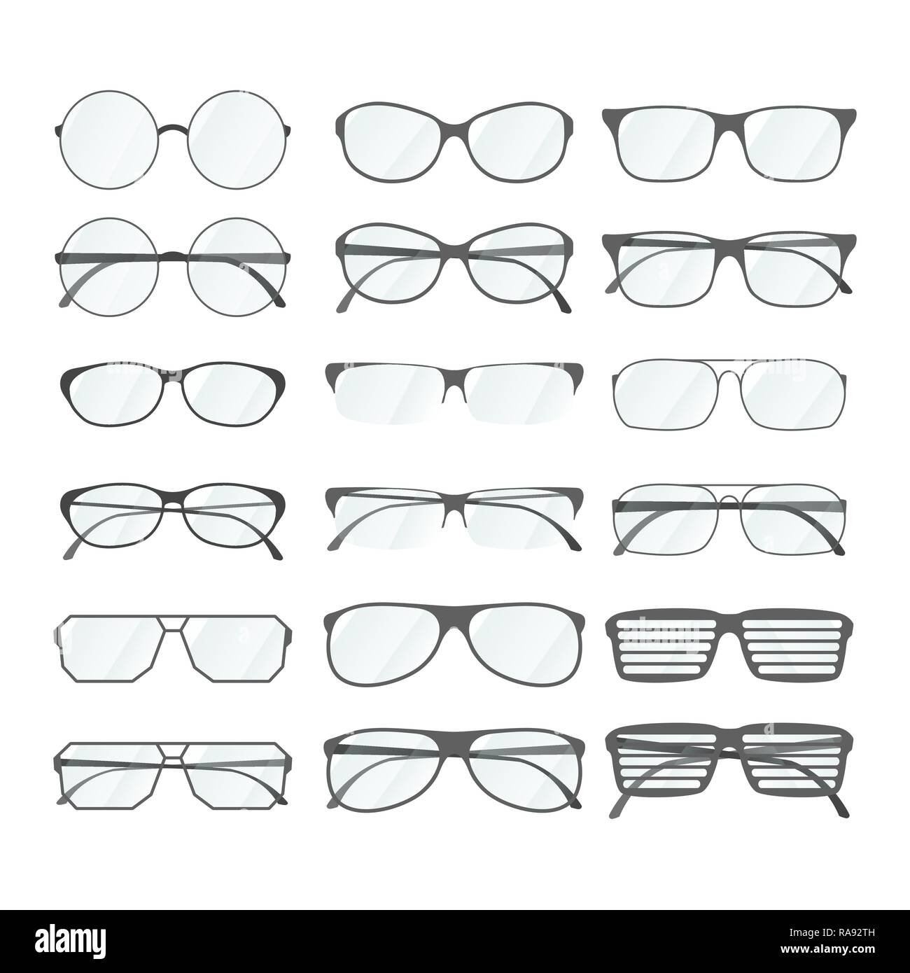 Aviator glasses on white Stock Vector Images - Alamy