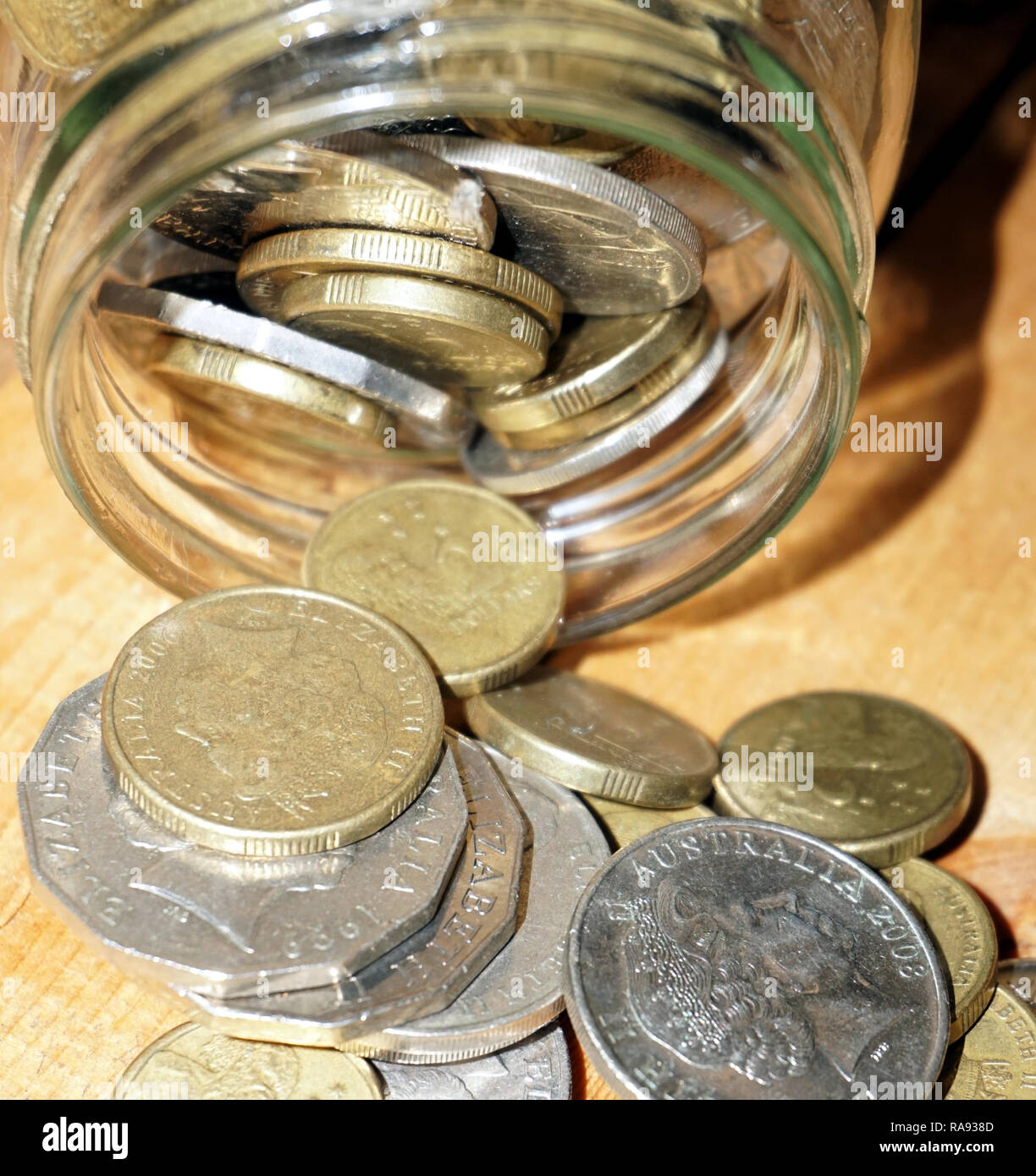 Australian coins in a jar hi-res stock photography and images - Alamy