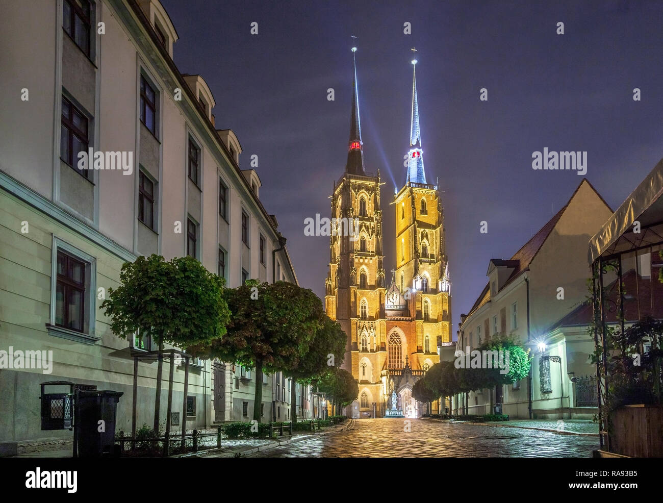 John the Baptist Cathedral in the oldest, historic part of Wroclaw ...