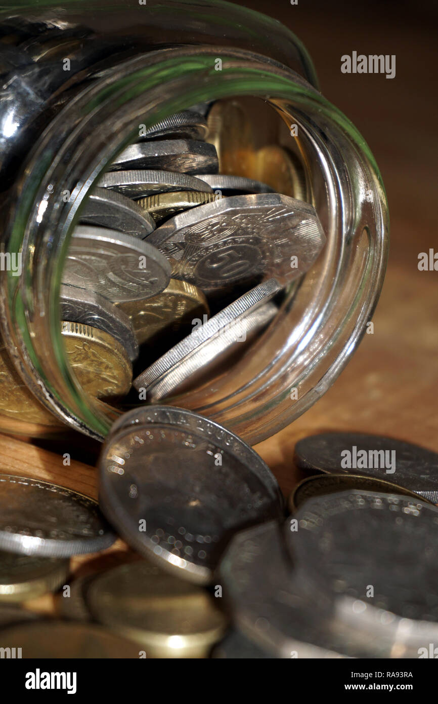Australian money glass jar hi-res stock photography and images - Alamy