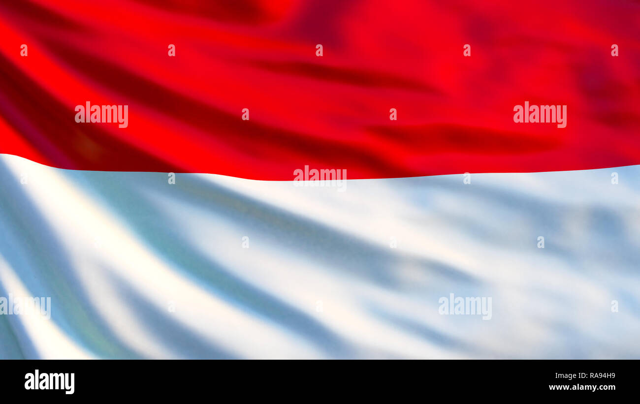 Indonesia flag. Waving flag of Indonesia 3d illustration. Jakarta Stock ...