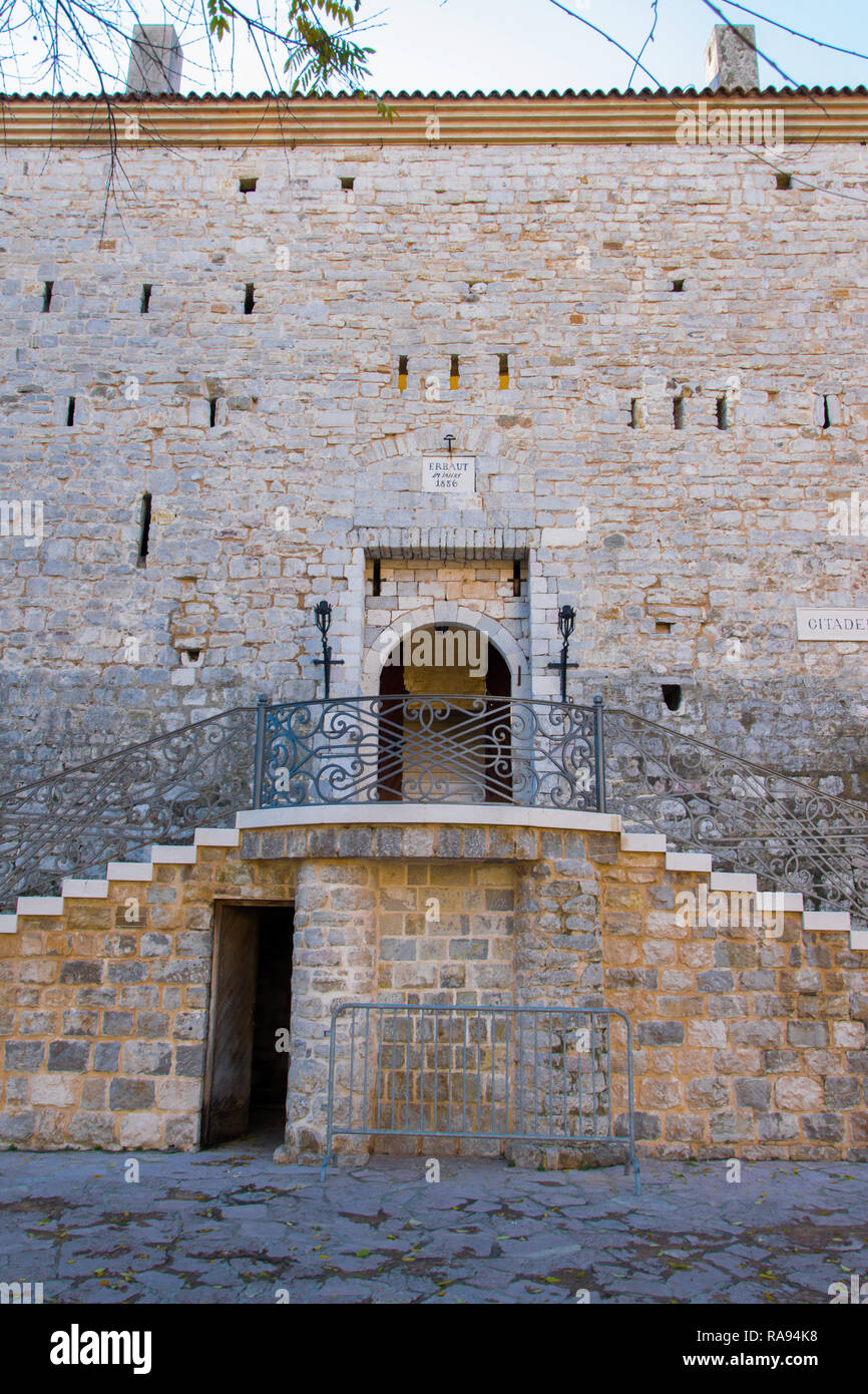 The medieval castle of the town of Budva, dedicated to Santa Maria ...