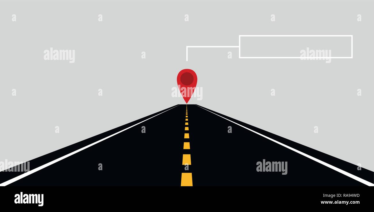 straight highway road with yellow markings on grey background vector ...